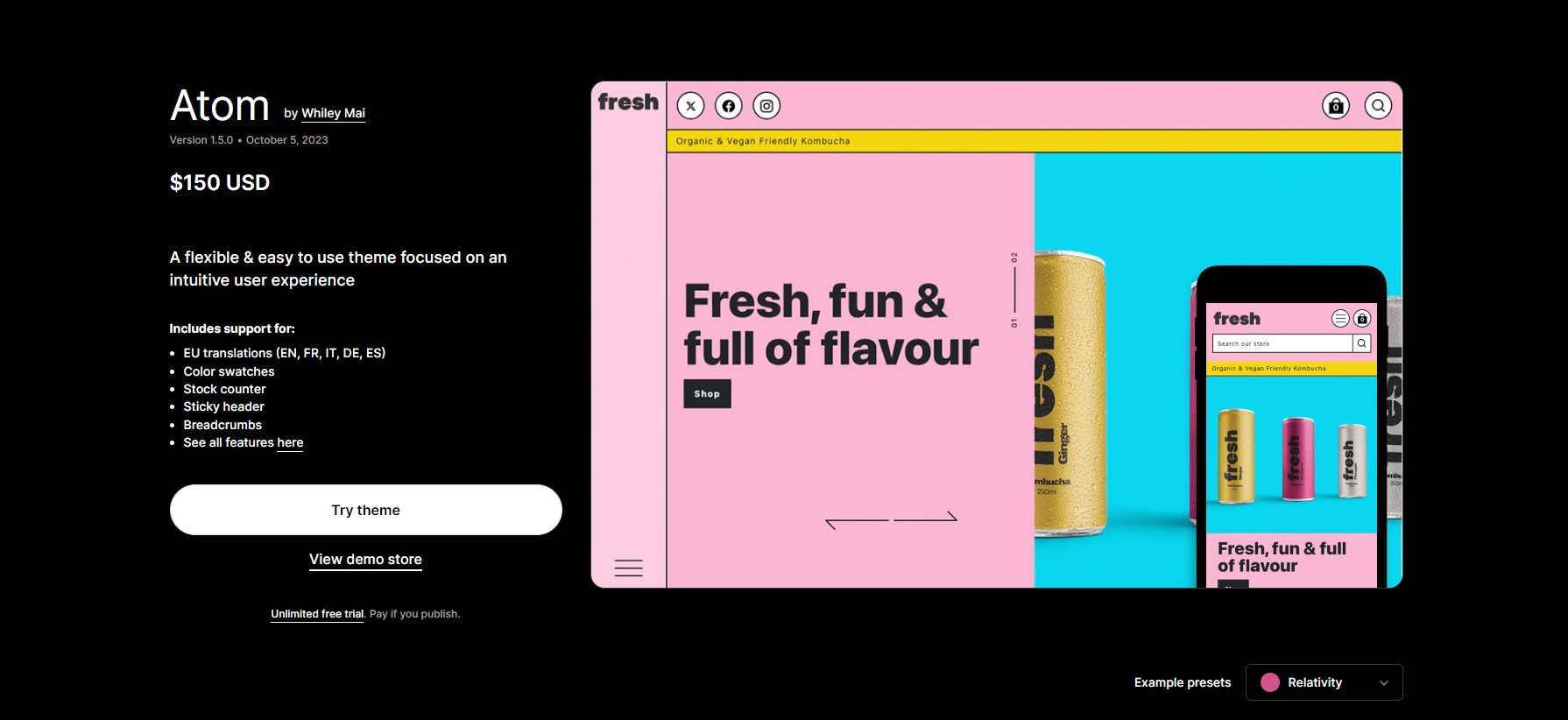 Atom Shopify Theme: The Best User-Centric Design